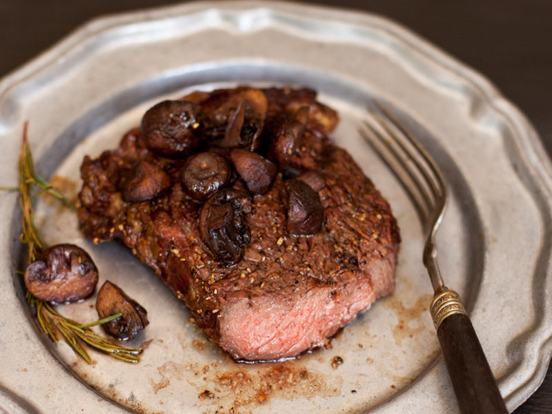 Grilled Ribeye with Sauteed Mushrooms – Fire & Flavor