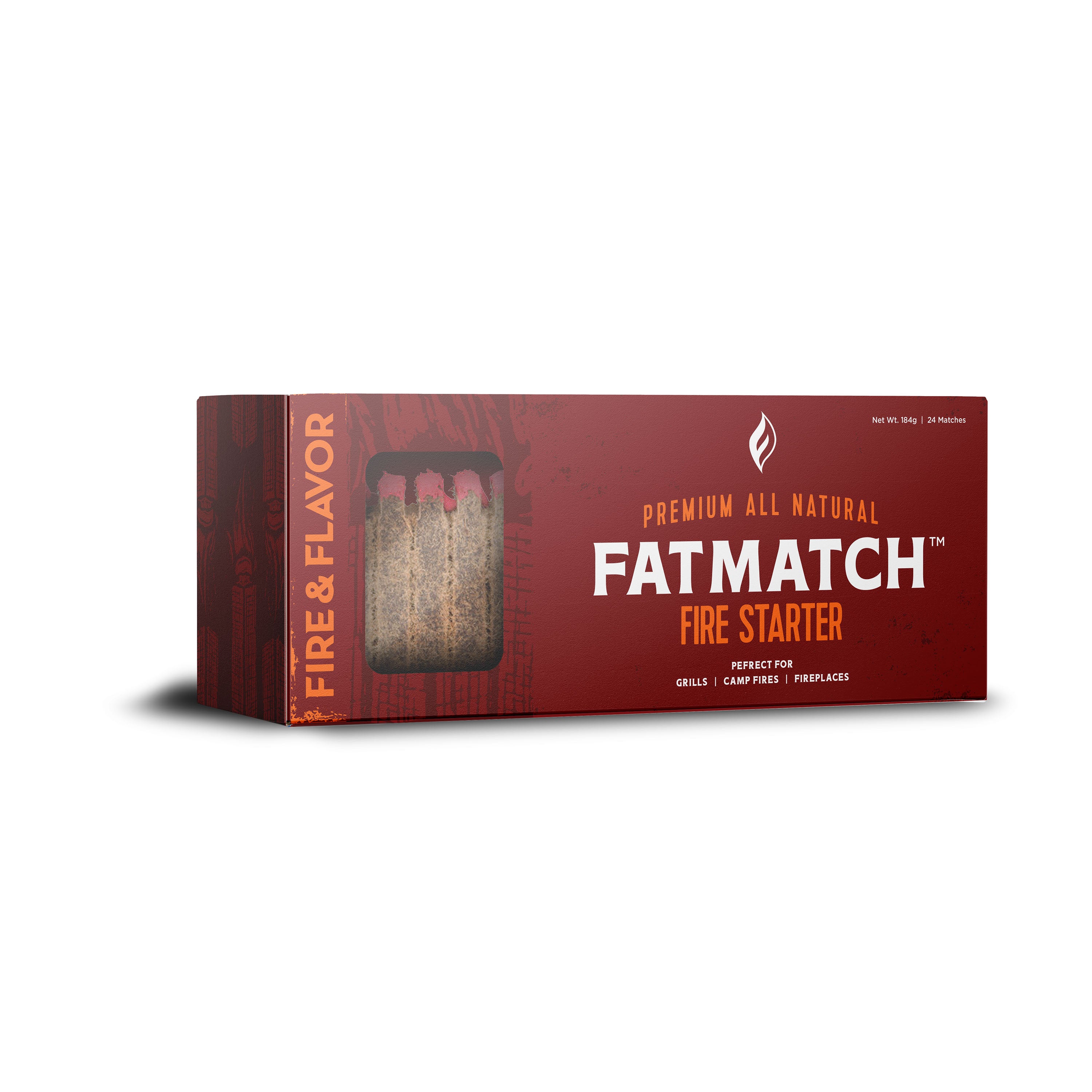 FatMatch Fire Starter, 24 Matches – Fire & Flavor