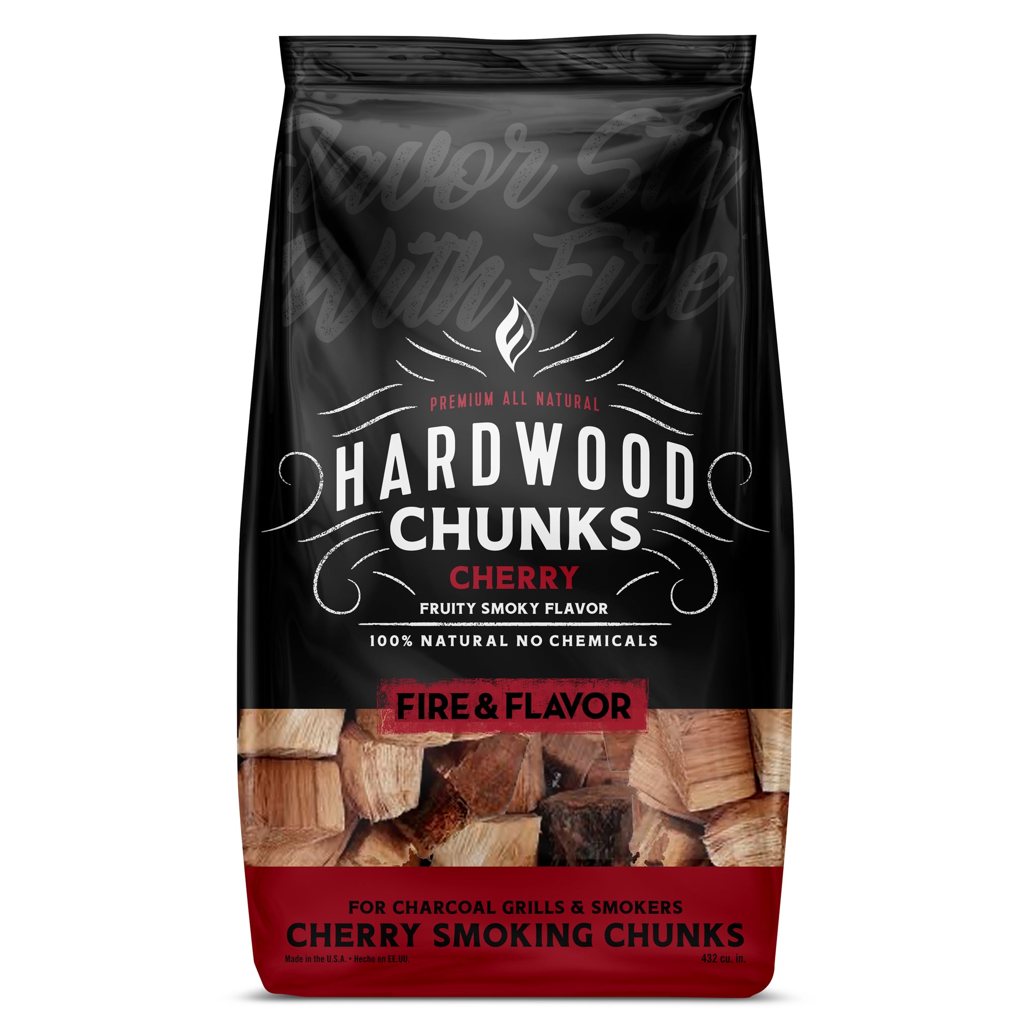 Fire & Flavor Cherry Smoking Chunks (4lb Bag)